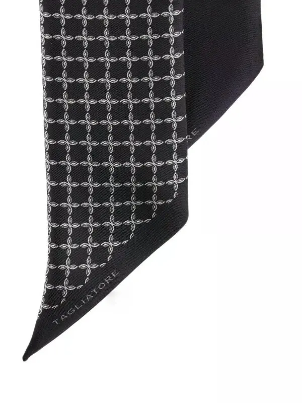 Tagliatore Geometric-print Pointed-tip Silk Scarf