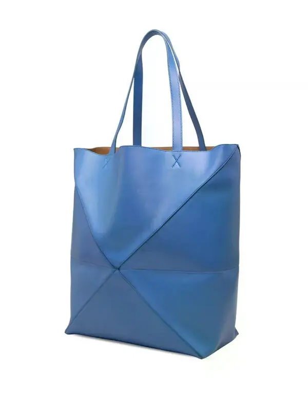 Loewe Large Shiny Calfskin Puzzle Fold Tote Bag