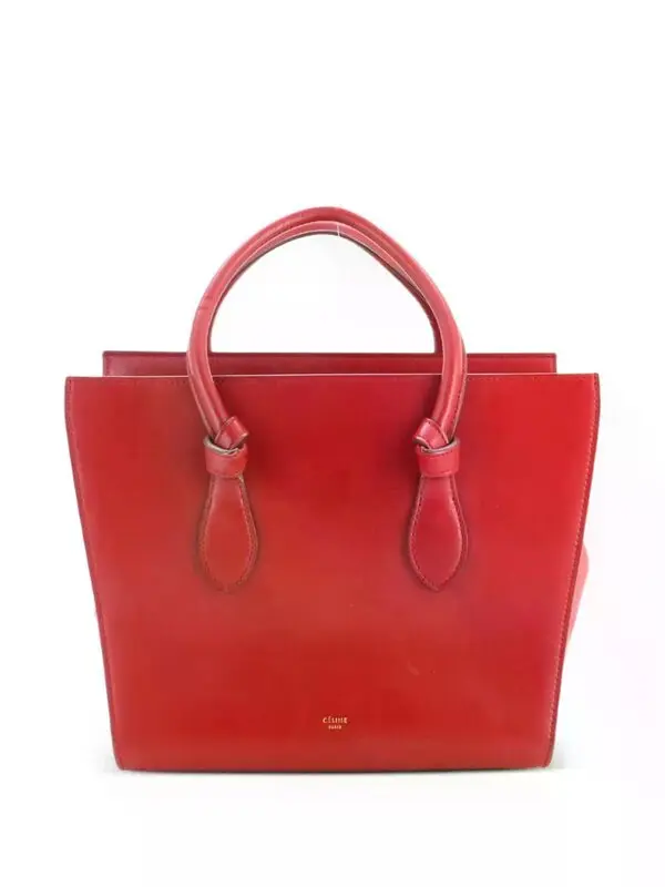 Celine Tie Knot Smooth Leather Mini Tote Bag - Red