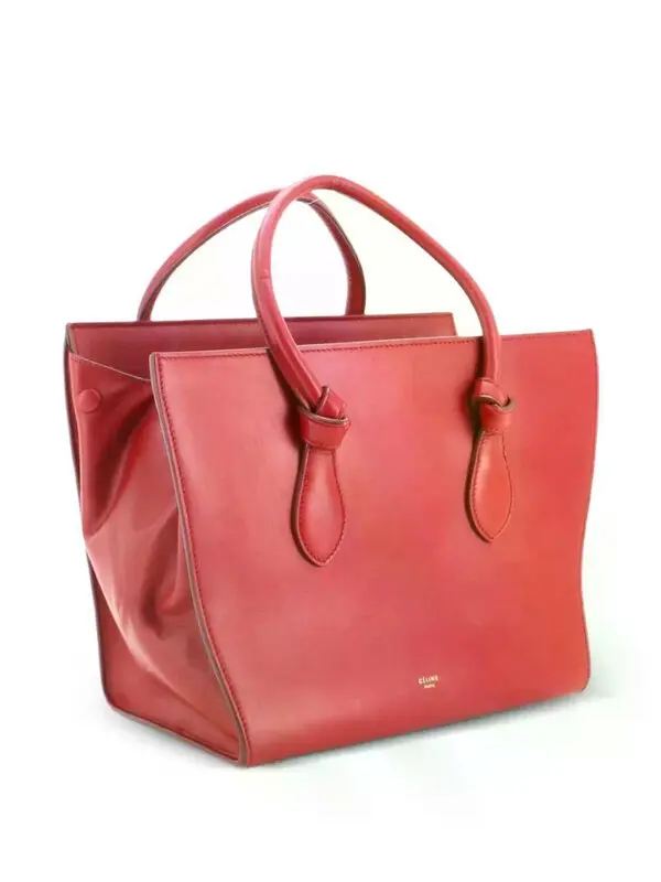 Celine Tie Knot Smooth Leather Mini Tote Bag - Red