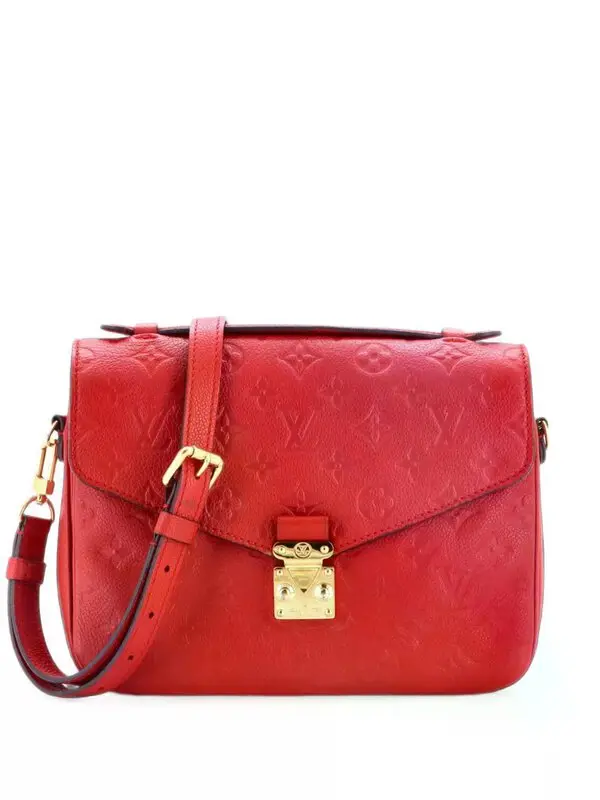 LOUIS VUITTON Monogram Empreinte Leather East West Pochette Metis Crossbody Bag - Red