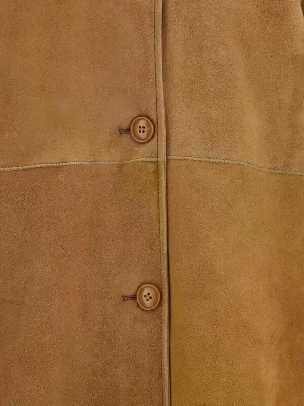 SWORD 6644 Shearling-collar Leather Coat