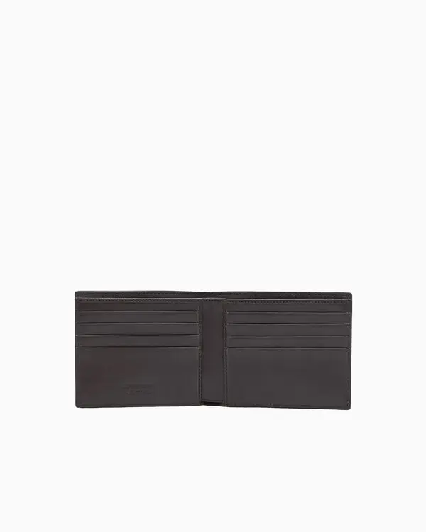 Giorgio Armani Bi-fold Wallet In Soft Nappa Leather With An Embossed Logo