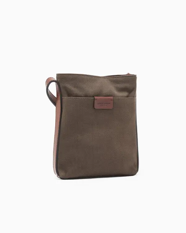 Giorgio Armani Canvas And Leather Crossbody Bag