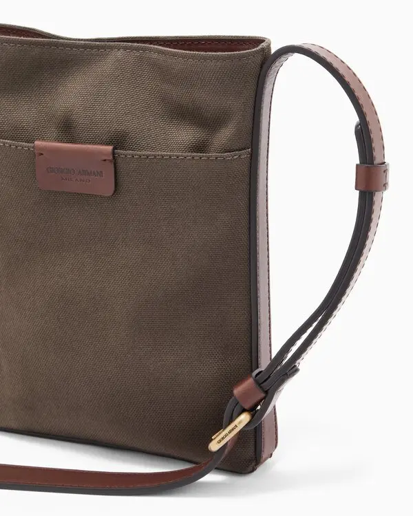 Giorgio Armani Canvas And Leather Crossbody Bag
