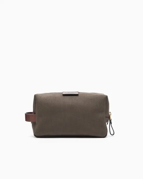 Giorgio Armani Canvas And Leather Washbag