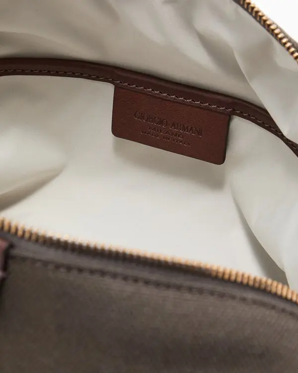 Giorgio Armani Canvas And Leather Washbag