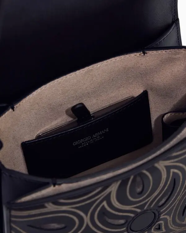 Giorgio Armani La Prima Leather And Suede Small Shoulder Bag