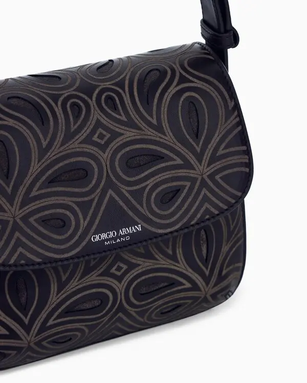 Giorgio Armani La Prima Leather And Suede Small Shoulder Bag