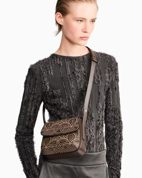 Giorgio Armani La Prima Leather And Suede Small Shoulder Bag