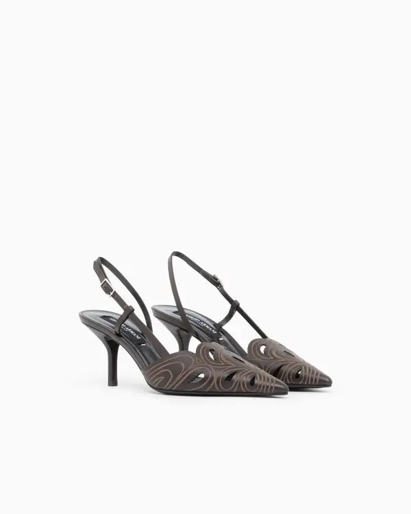 Giorgio Armani Leather Slingback Sandals