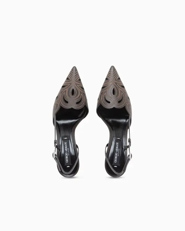 Giorgio Armani Leather Slingback Sandals