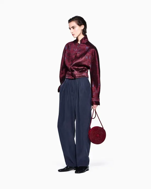 Giorgio Armani Trouser Regular Fit In Heavy Washed Silk