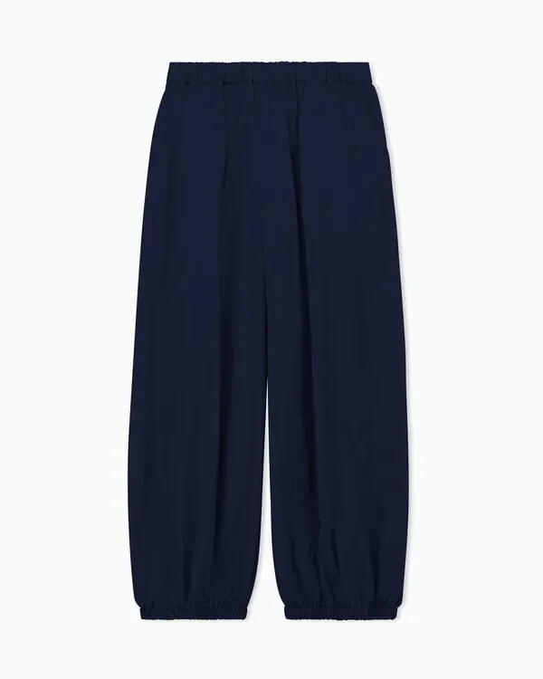 Giorgio Armani Oversized Lamé Silk Pants With Elastic Waist And Cuffs