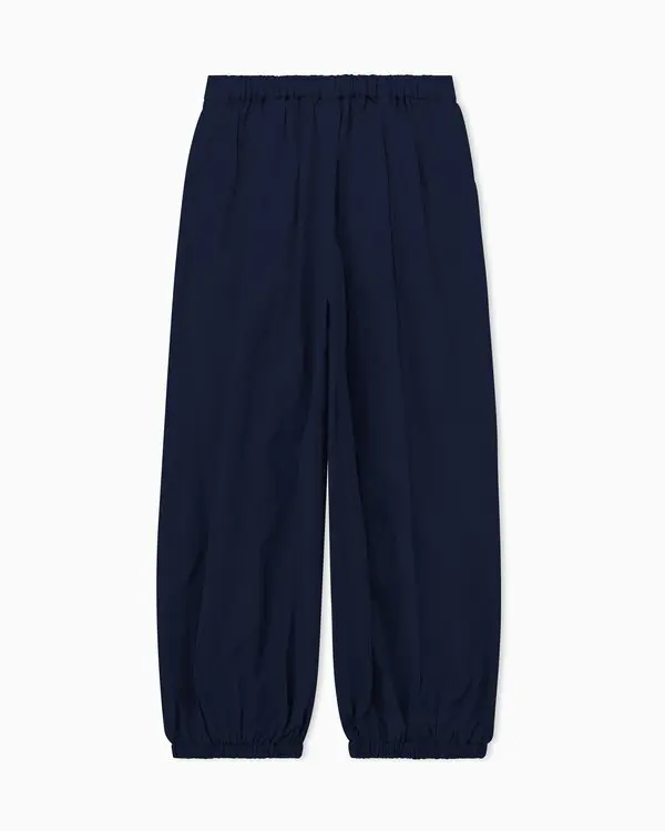 Giorgio Armani Oversized Lamé Silk Pants With Elastic Waist And Cuffs