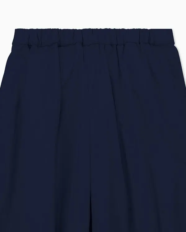 Giorgio Armani Oversized Lamé Silk Pants With Elastic Waist And Cuffs