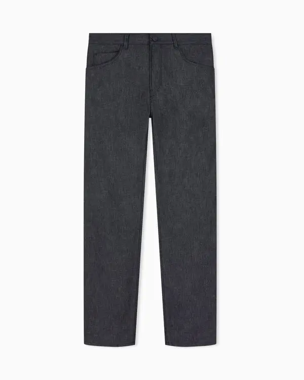 Giorgio Armani Regular Fit 5-pocket Pants In Stretch Cashmere-blend Denim