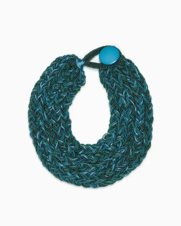 Giorgio Armani Braided Multistrand Necklace With Beads