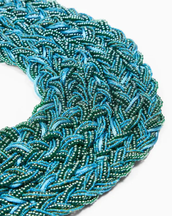 Giorgio Armani Braided Multistrand Necklace With Beads