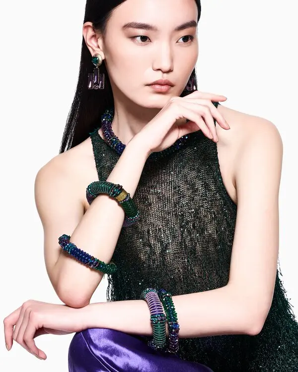 Giorgio Armani Choker Necklace With Swarovski Crystals