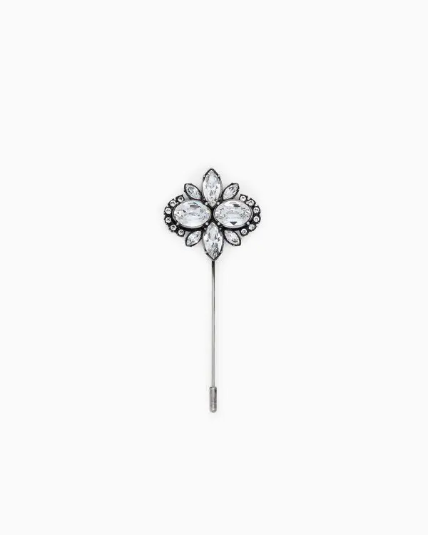 Giorgio Armani Metal Pin With Floral Element