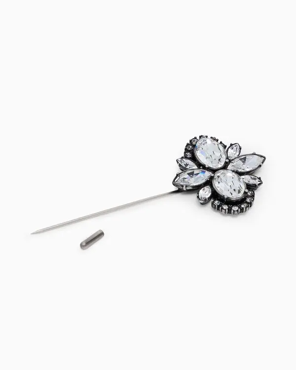 Giorgio Armani Metal Pin With Floral Element