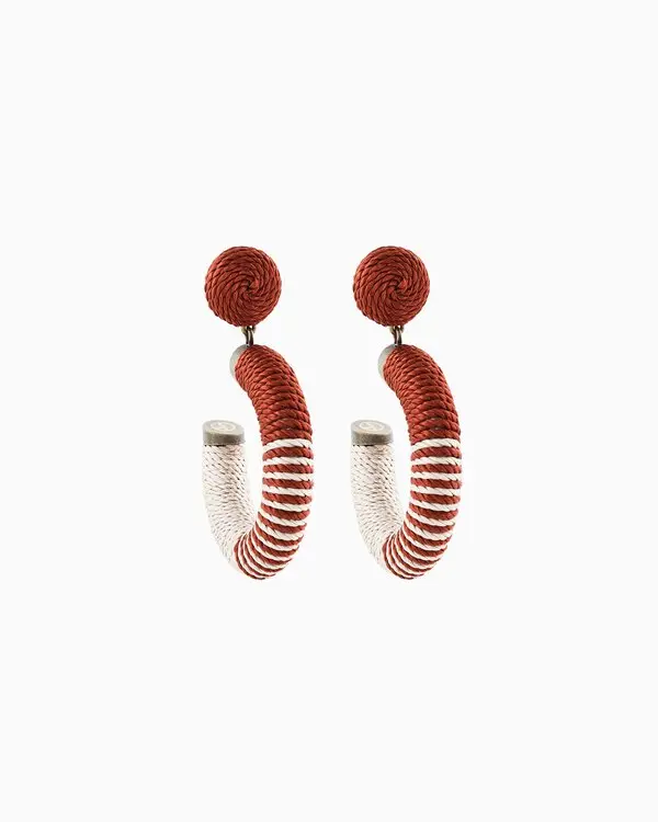 Giorgio Armani Hoop Earrings - Red