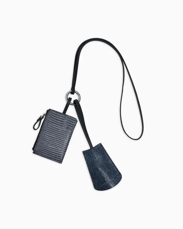 Giorgio Armani Printed Leather Keyring