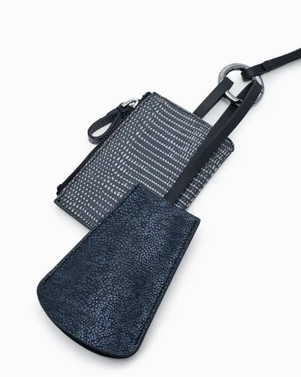 Giorgio Armani Printed Leather Keyring