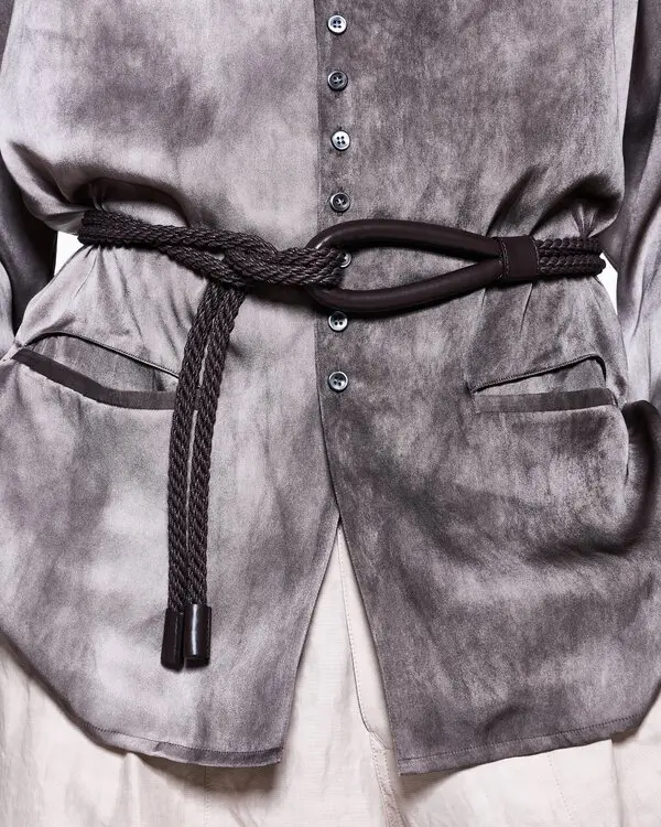 Giorgio Armani Cord Belt With Leather Details