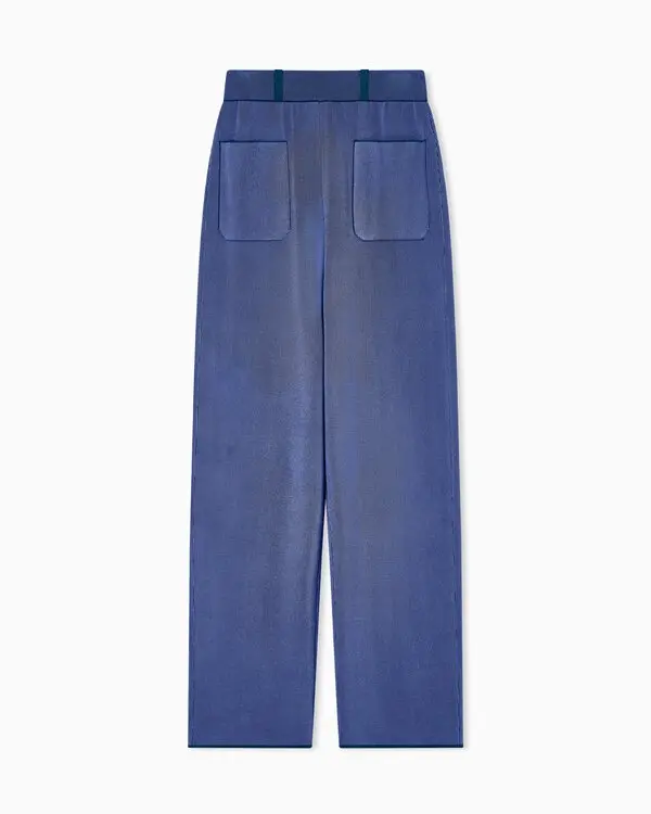 Giorgio Armani Ribbed Viscose-blend Trousers