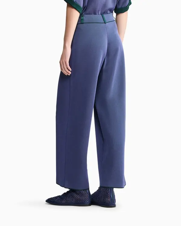 Giorgio Armani Ribbed Viscose-blend Trousers