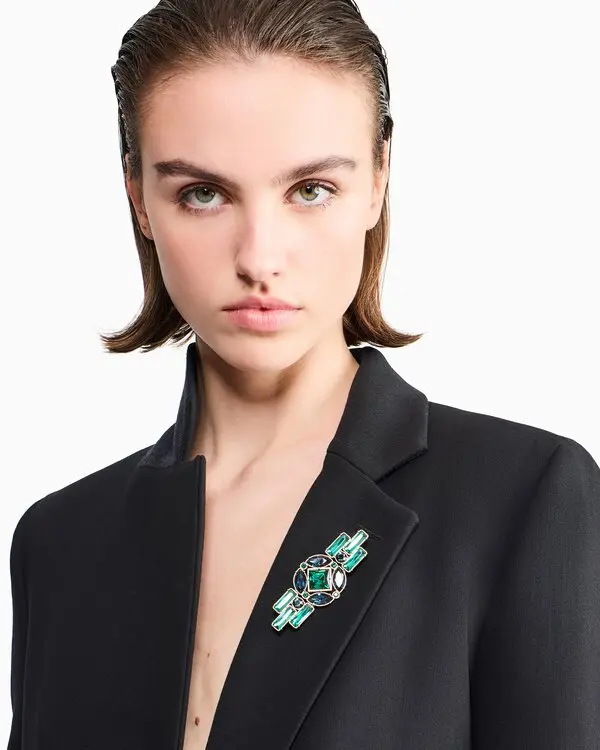 Giorgio Armani Brooch With Swarovski Crystals