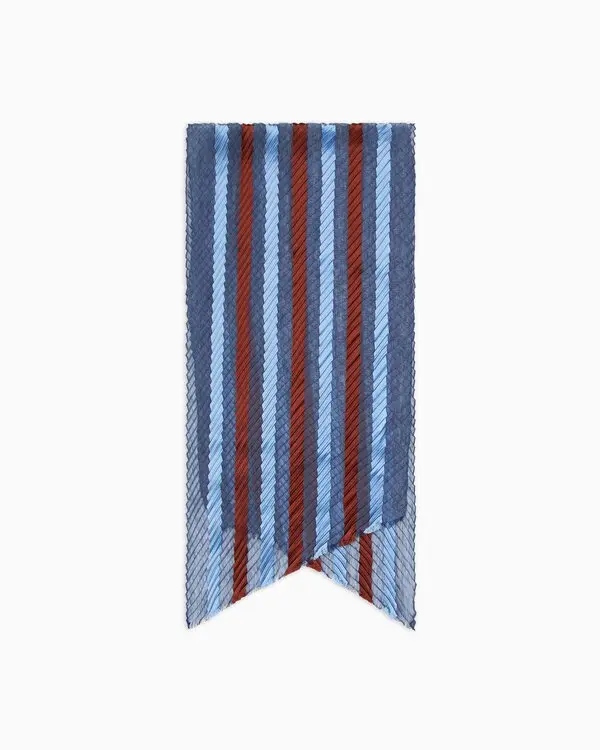 Giorgio Armani Pleated Striped Silk Stole