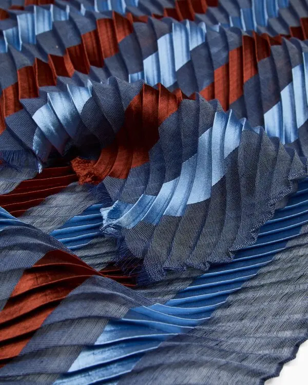 Giorgio Armani Pleated Striped Silk Stole
