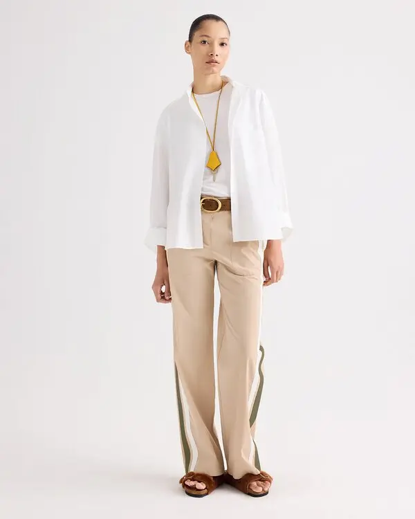 TWP Isabelle Pant In Vintage Washed Poplin - Sandstone