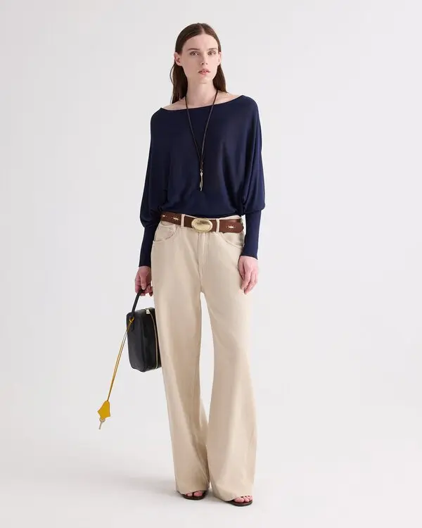 TWP Viscose Silk Landslide Sweater - Midnight