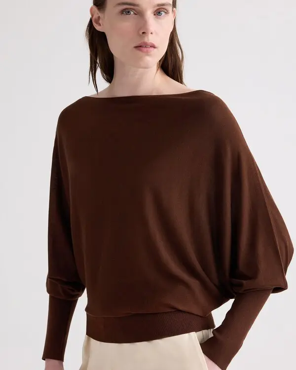 TWP Viscose Silk Landslide Sweater - Dark Chocolate