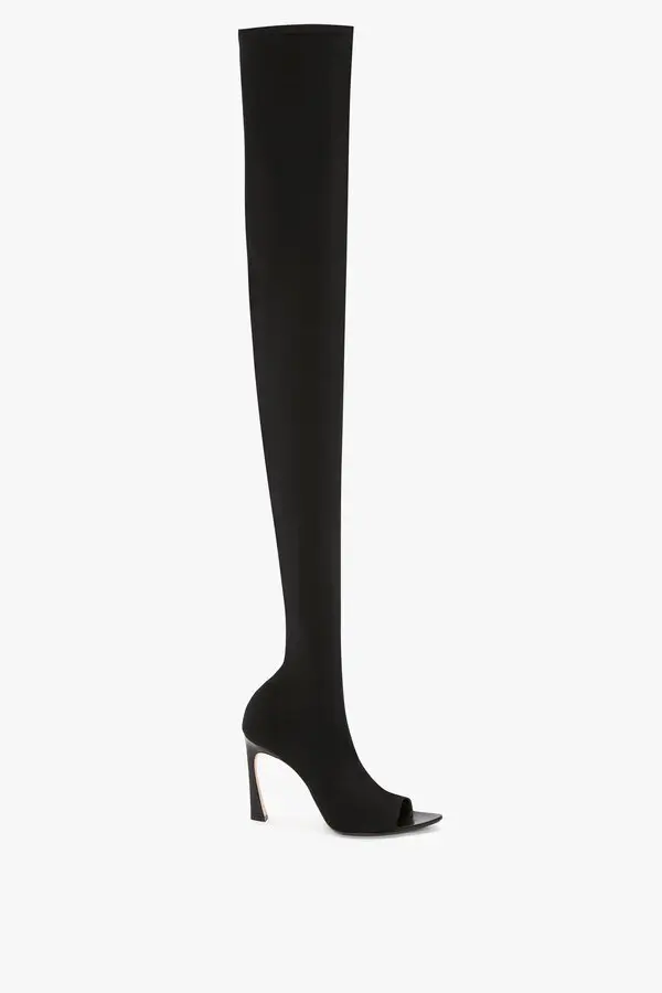 Victoria Beckham Harlow Peep Toe Stretch Jersey Boot