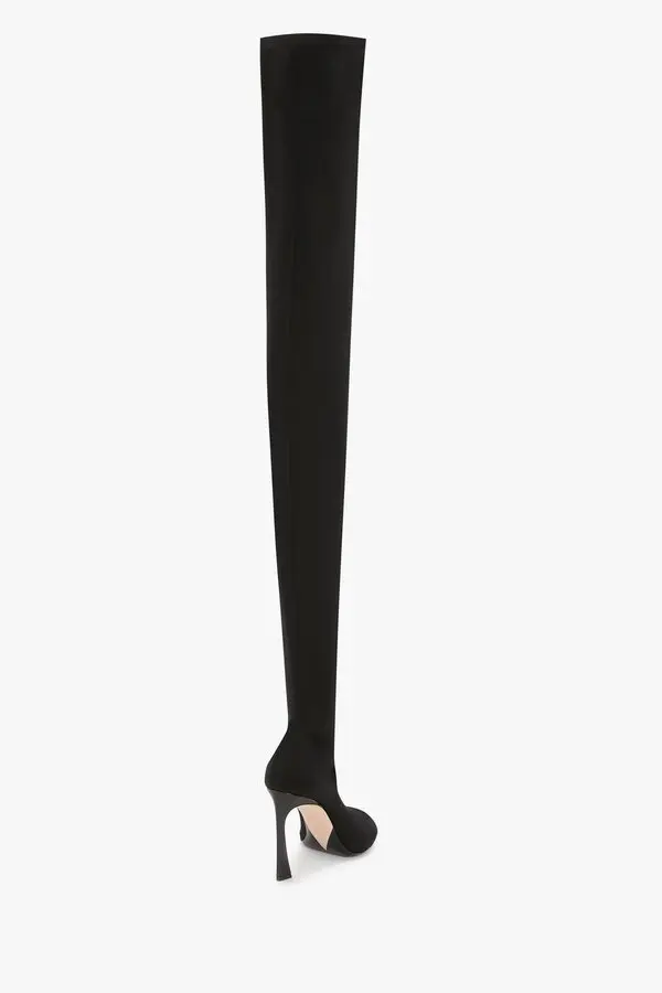 Victoria Beckham Harlow Peep Toe Stretch Jersey Boot