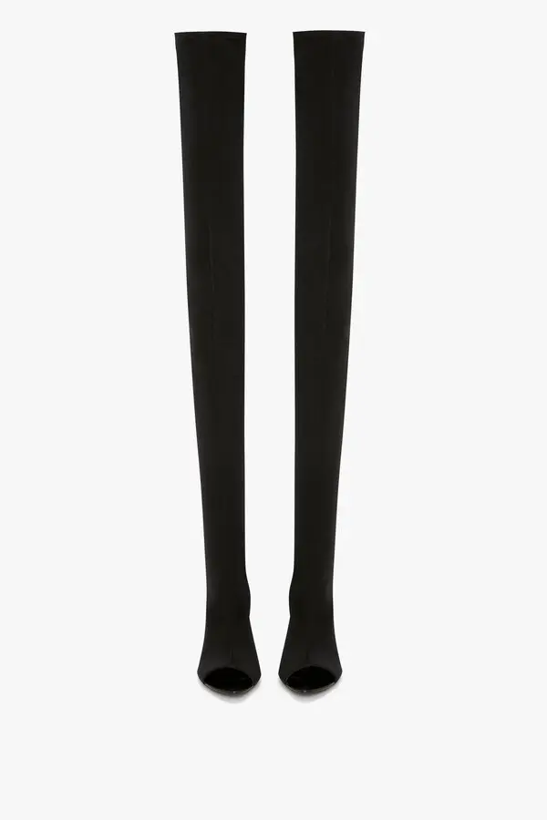 Victoria Beckham Harlow Peep Toe Stretch Jersey Boot
