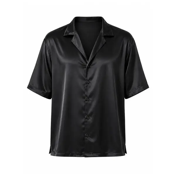 HUSTLE Black Is New Orange Satin-shirt