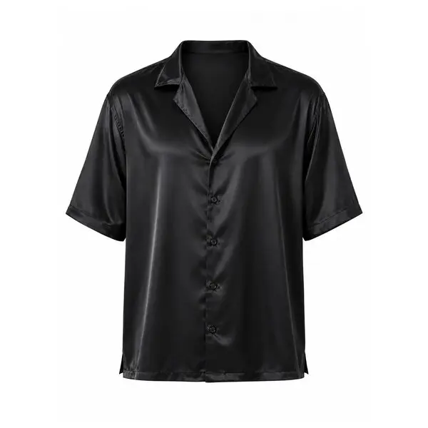 HUSTLE Black Is New Orange Satin-shirt - Black/orange