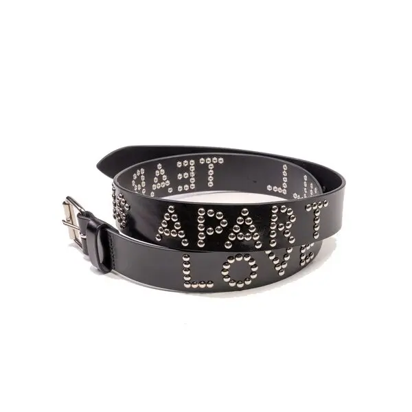 STUART TREVOR Love Will Tear Us Apart Leather Studded Thin Belt