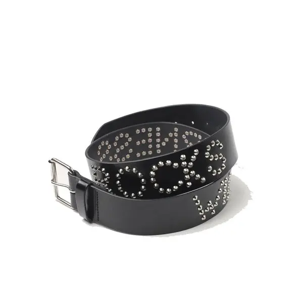 STUART TREVOR Wilderness Rocks Studded Leather Belt