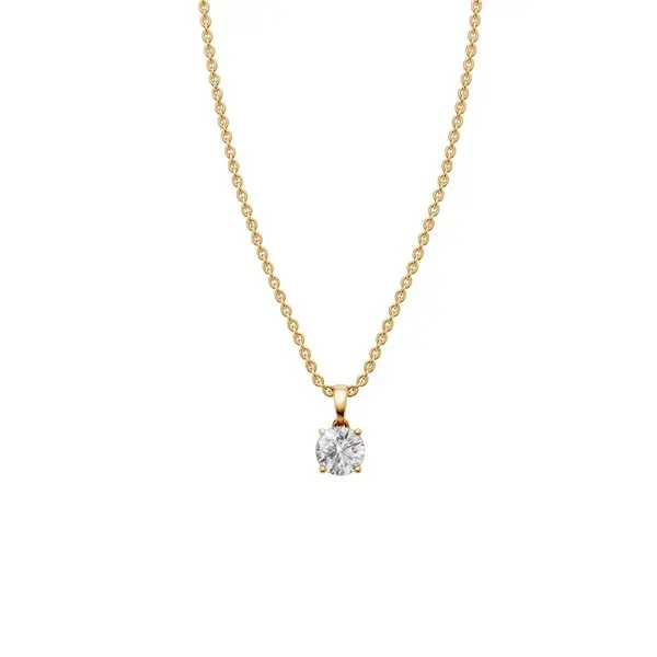 AYA FINE JEWELRY Priscilla Round Cut Lab Grown Diamond Igi Certified Solitaire Pendant In Gold - Yellow