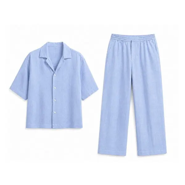 HUSTLE Sky Linen-set - Blue