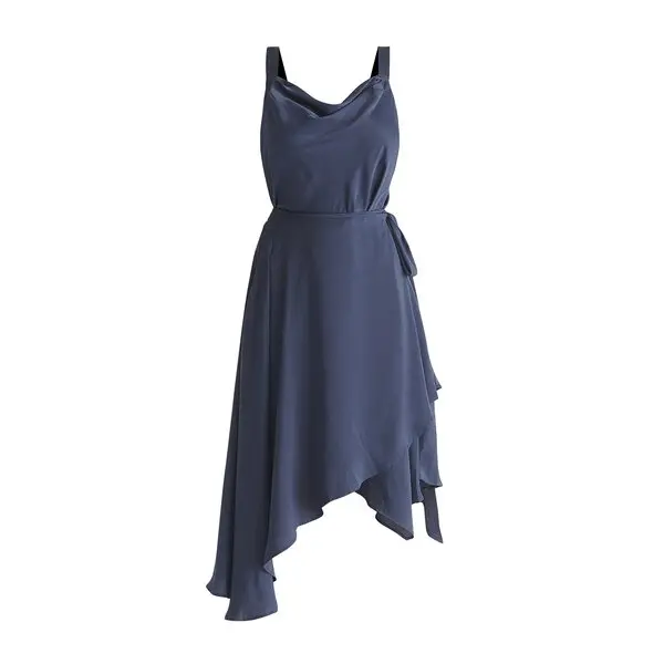 PAISIE Cowl Neck Asymmetric Dress
