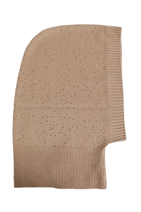 Max Mara Cashmere And Rhinestone Balaclava - Beige