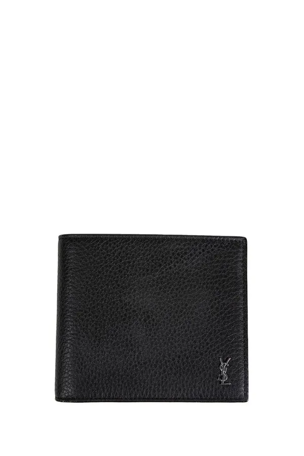 Saint Laurent Tiny Cassandre Eas/west Wallet - Black